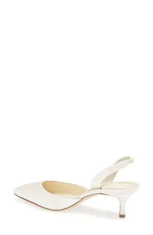 Manolo Blahnik Carolyne Bridal Pointed Toe Slingback Mule