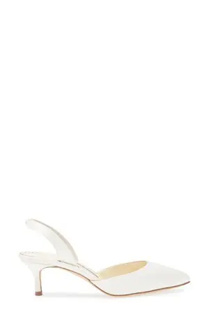 Manolo Blahnik Carolyne Bridal Pointed Toe Slingback Mule
