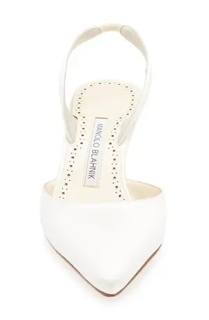 Manolo Blahnik Carolyne Bridal Pointed Toe Slingback Mule