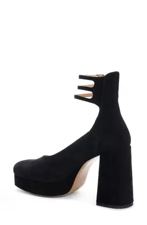 Chloé Ankle Strap Platform Pumps - Black