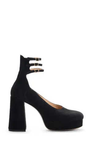 Chloé Ankle Strap Platform Pumps - Black