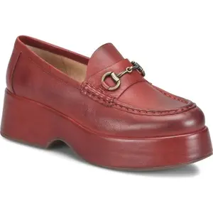 KORK-EASE® Parson Platform Bit Loafer - Dark Red Leather