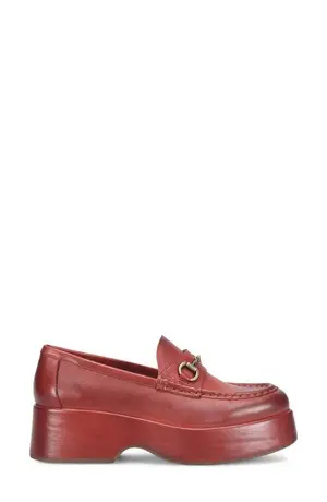 KORK-EASE® Parson Platform Bit Loafer - Dark Red Leather