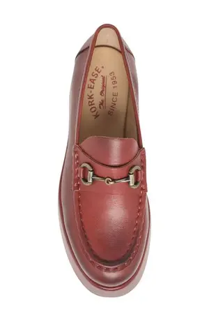 KORK-EASE® Parson Platform Bit Loafer - Dark Red Leather