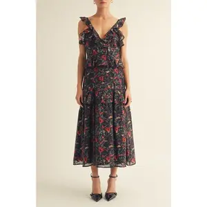 AROSE STUDIO Forever Print Sleeveless Maxi Dress