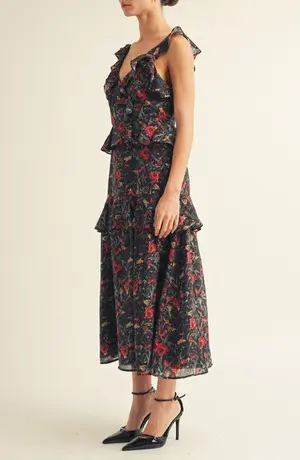 AROSE STUDIO Forever Print Sleeveless Maxi Dress