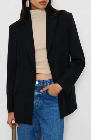 REFORMATION James Relaxed One-button Crepe Blazer