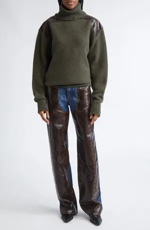 Stella McCartney Snakeskin Print Straight Leg Jeans