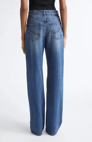 Stella McCartney Snakeskin Print Straight Leg Jeans