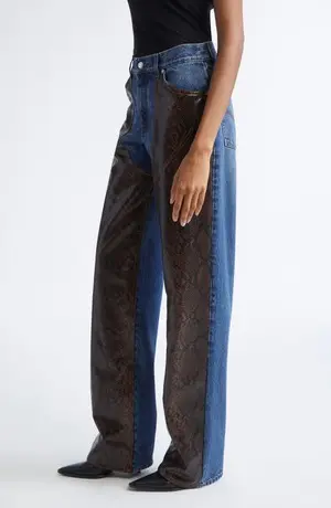 Stella McCartney Snakeskin Print Straight Leg Jeans