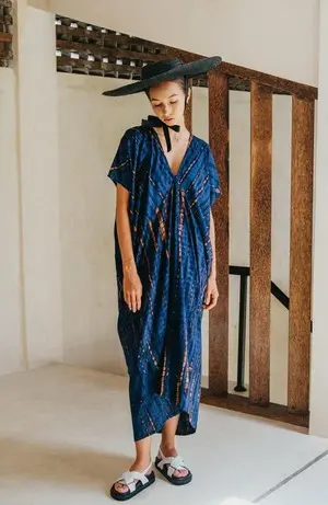 Pink Haley Madella Hand-dyed Kaftan Dress