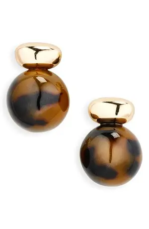 Shashi Alice Shell Stud Earrings - Tortoise