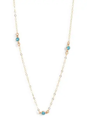 SET & STONES Birthstone Station Necklace Gold/december