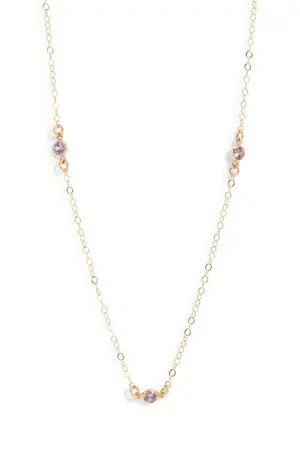 SET & STONES Birthstone Station Necklace Gold/june