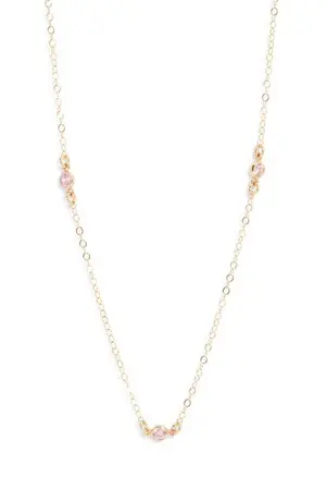SET & STONES Birthstone Station Necklace - Gold/october