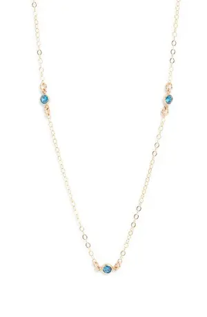 SET & STONES Birthstone Station Necklace Gold/september