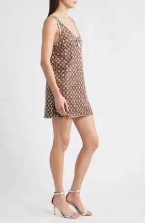 Saylor Jeanetta Sequin Embroidery Cocktail Minidress