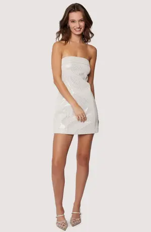 LOST + WANDER Celestina Sparkle Strapless Minidress