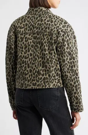 MAVI Leopard Print Denim Jacket