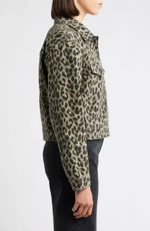 MAVI Leopard Print Denim Jacket