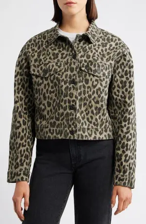 MAVI Leopard Print Denim Jacket