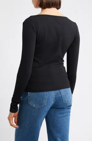 MAVI Square Neck Long Sleeve T-shirt
