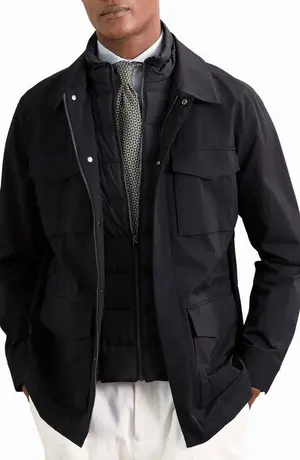 Reiss Spread Collar Outerwear For Men