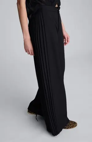 KENNETH COLE Wide-leg Pleated Trousers