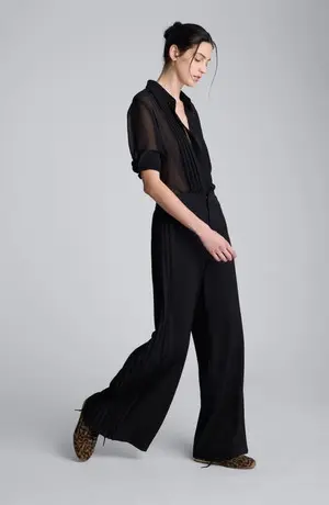 KENNETH COLE Wide-leg Pleated Trousers