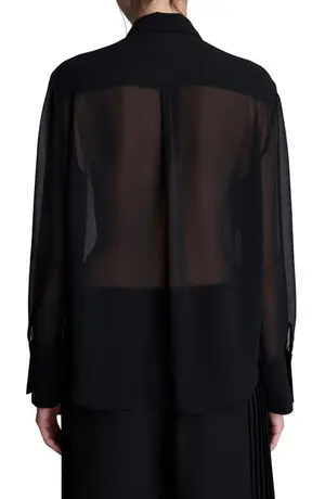 KENNETH COLE Pleated Sheer Shirt