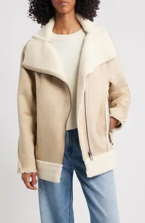 UGG Avelie Luxefluff Faux Shearling Jacket