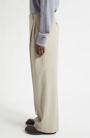 Ami Pleated Wool Trousers