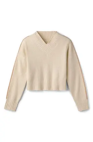 RHONE V-neck Ribbed Sweater - Sand Stone