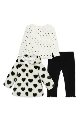 LITTLE ME Heart-patterned Three-piece Set