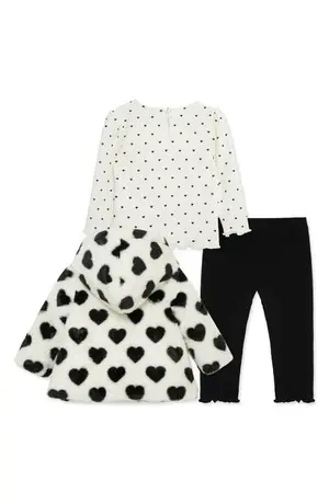LITTLE ME Heart-patterned Three-piece Set