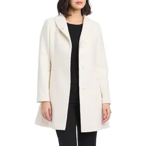 Kate Spade New York High Neck Belted Coat - Cream