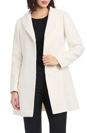Kate Spade New York High Neck Belted Coat - Cream