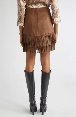 L'Agence Lyle Fringe Mini Skirt