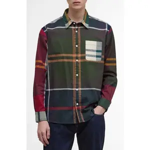 Barbour Oversize Patchwork Plaid Cotton Twill Button-down Shirt - Tartan Mix