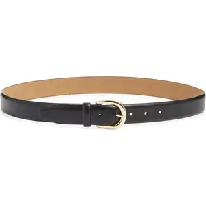 Nordstrom Leather Belt - Black- Gold