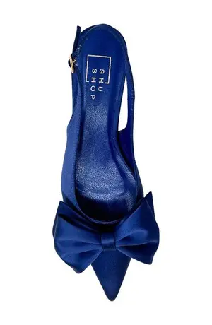 SHU SHOP Nora Slingback Kitten Heel Pump - Navy