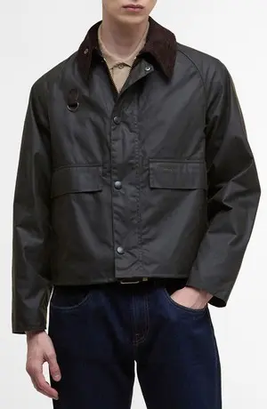 Barbour Spey Waxed Cotton Jacket - Olive