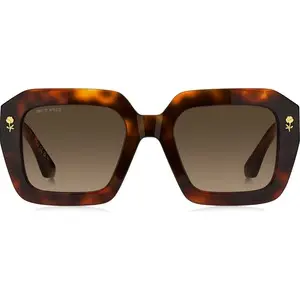 Etro 52mm Rectangular Sunglasses - Havana Red