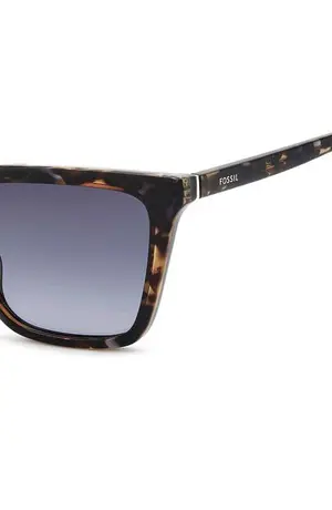 Fossil 56mm Square Frame Sunglasses - Blue Havana Brown