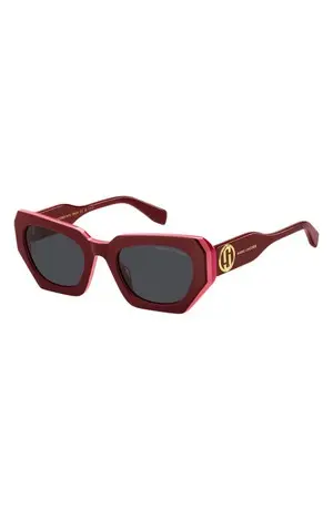 Marc Jacobs 52mm Geometric Sunglasses - Burgundy Fuchsia