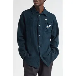 UNDERCOVERISM Embroidered Patch Felted Wool Button-up Shirt