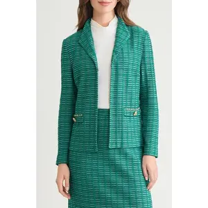 Ming Wang Chain Detail Ottoman Knit Jacket