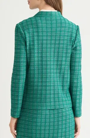 Ming Wang Chain Detail Ottoman Knit Jacket