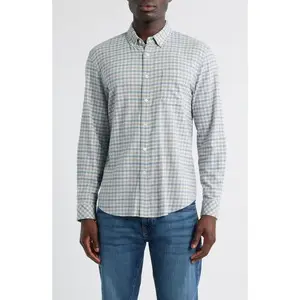 Rails Vance Check Cotton Blend Button-down Shirt Charcoal Blue Check