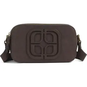 LK BENNETT Perry Logo Leather Camera Bag - Bro-chocolate